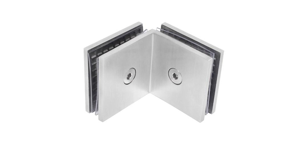 Conector fijo Doble 90° Vidrio Vidrio